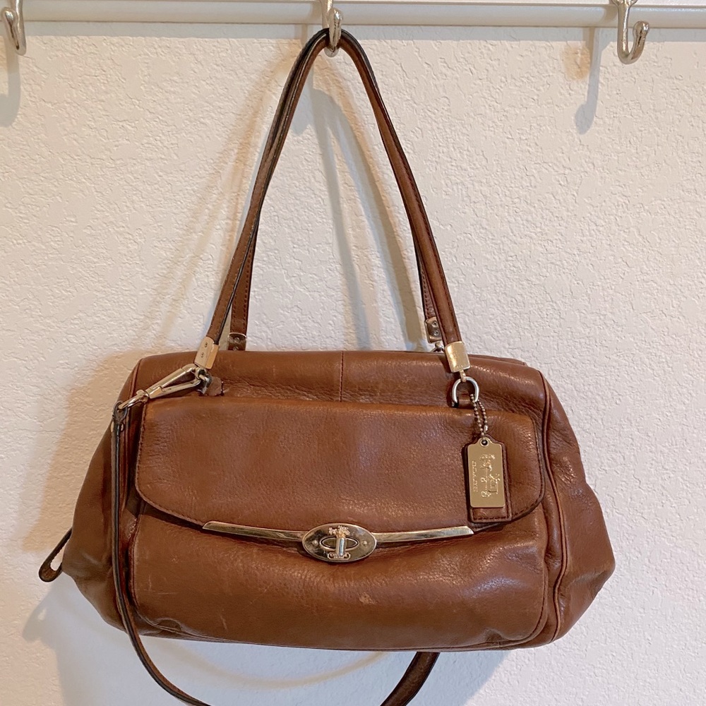 Coach Madison Madeline East West Leather Satchel - Gem